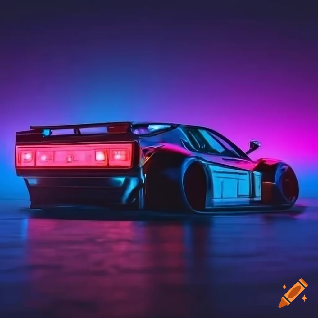80's style chrome Ferrari Testarossa with a Liberty Walk body kit on ...