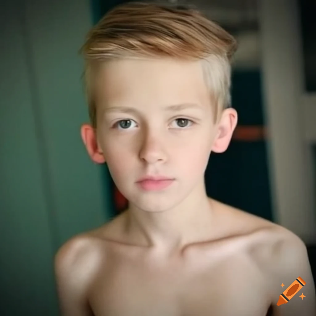 Photo of a stylish young boy with pale skin on Craiyon