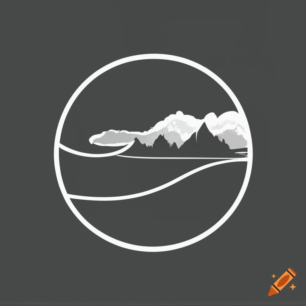 Vector graphic of a scenic landscape with a winding path and logo on ...