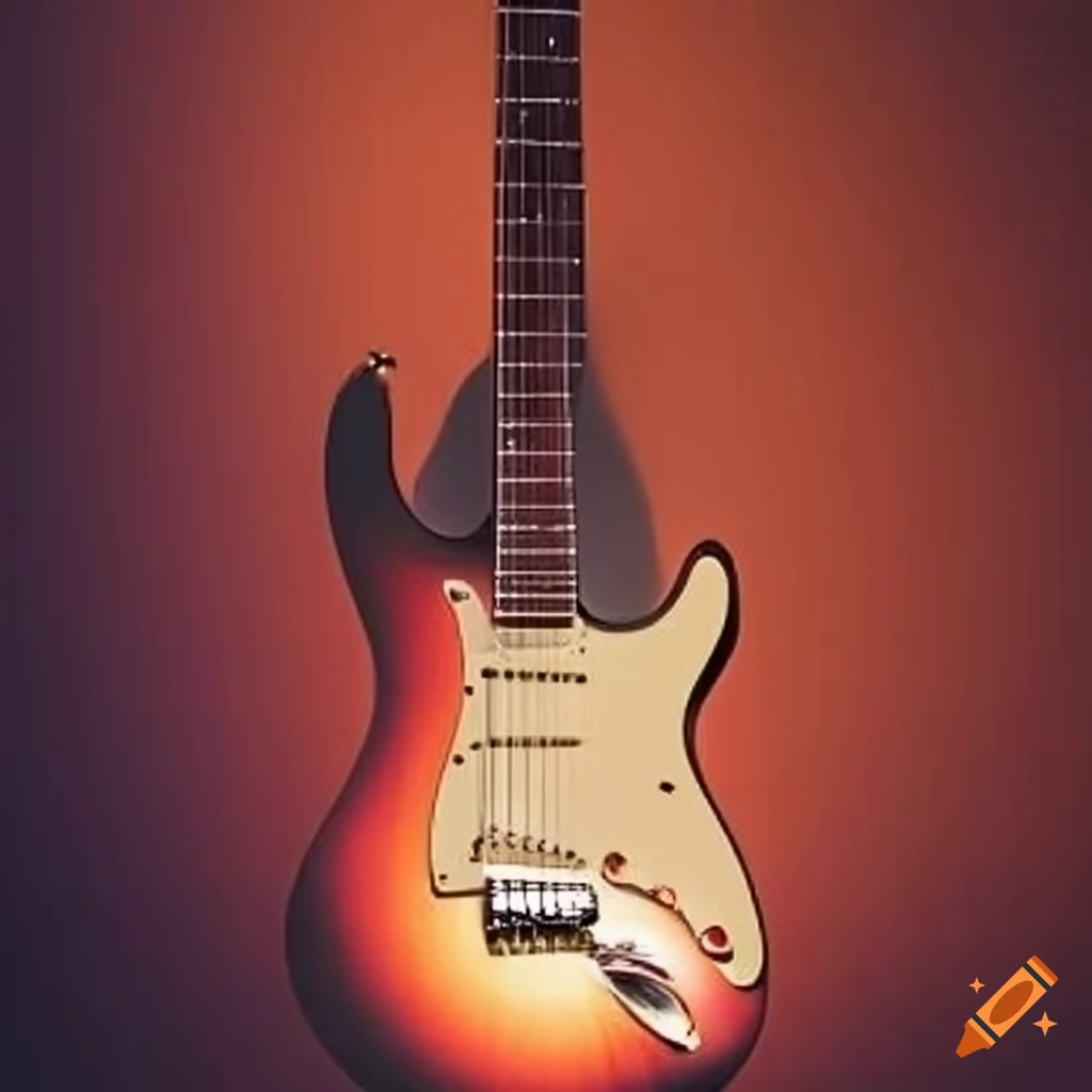 Conceptual illustration of an electric guitar in the shape of a ...