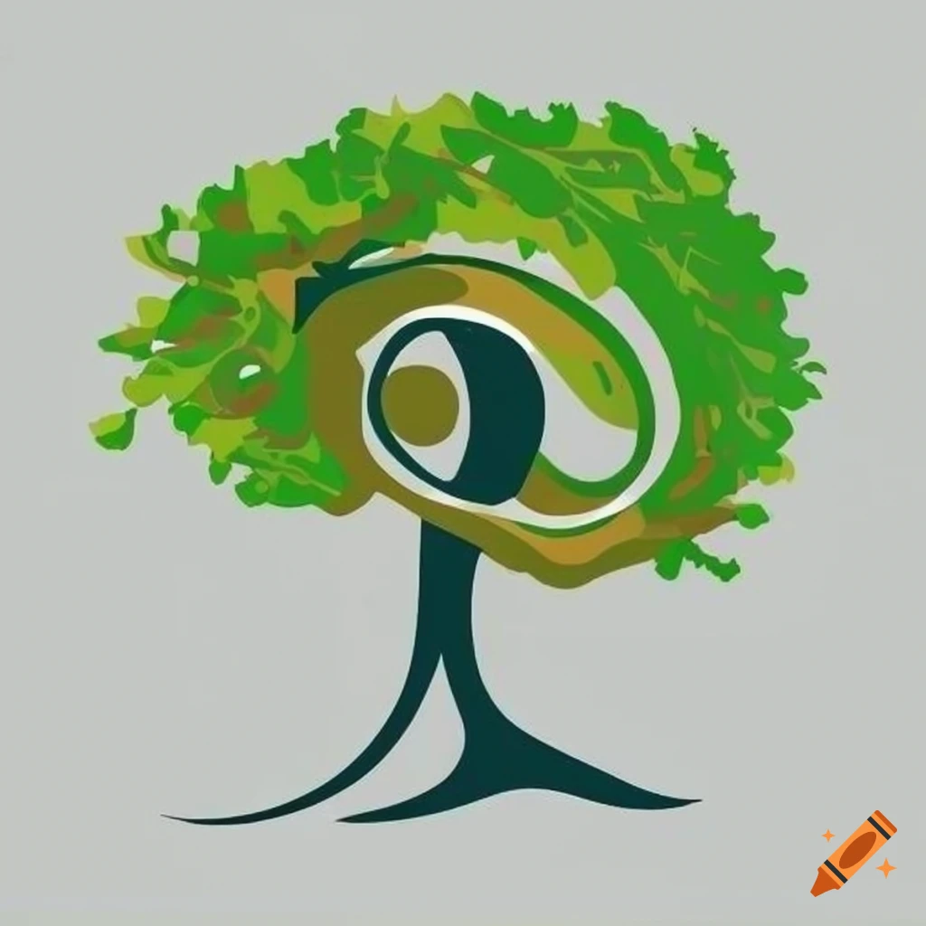 Business logo featuring a cross, tree, cow, and monastery on white ...