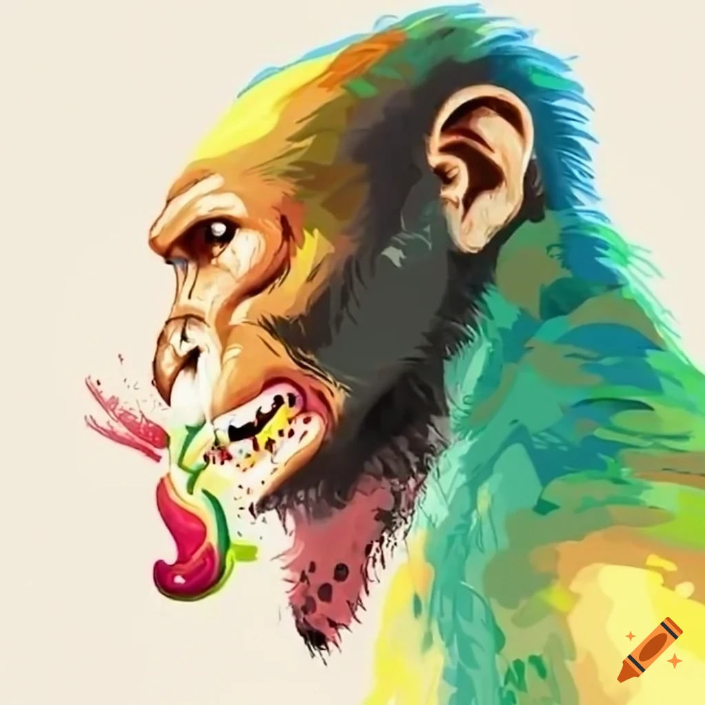 Funny portrait of a ninja monkey with a bazooka on Craiyon