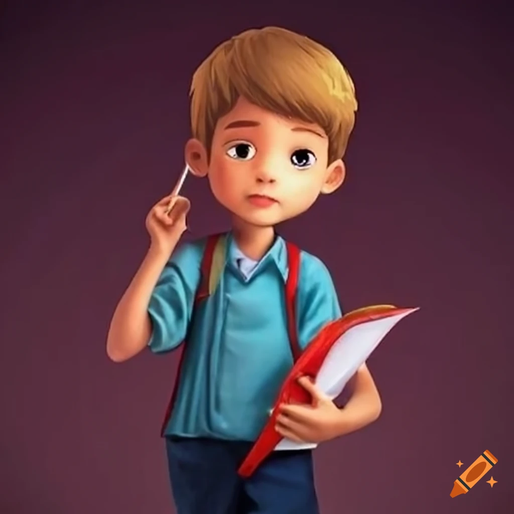 Boy going to school on Craiyon