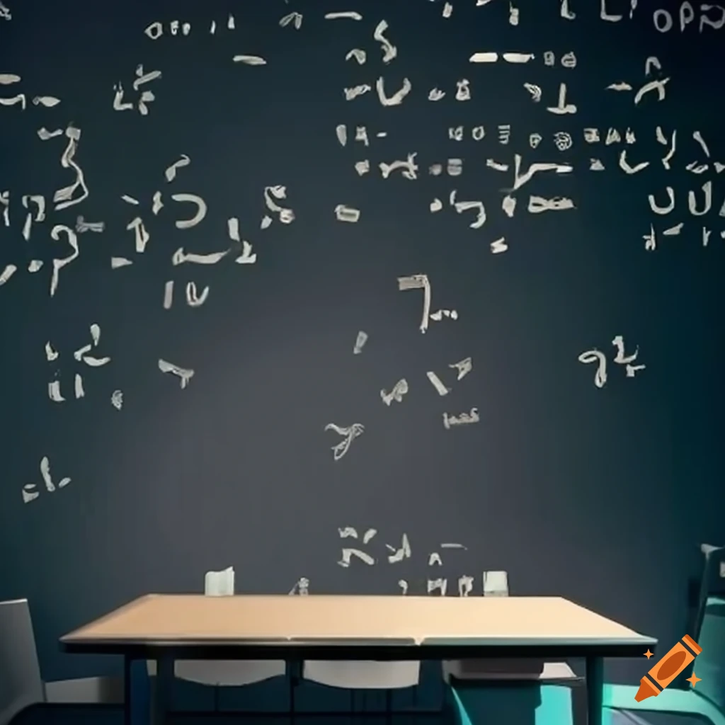 Math equations on a school table