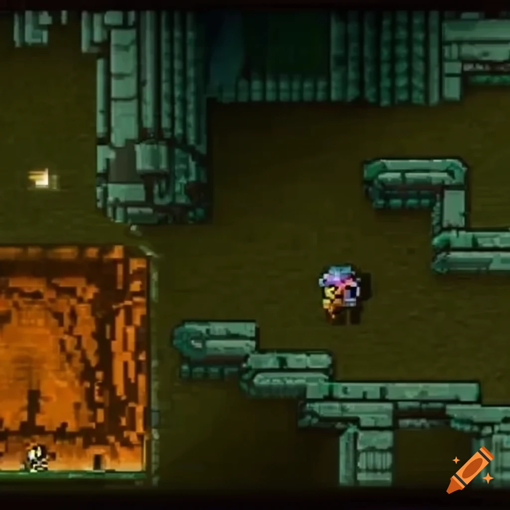 2d pixel art of super metroid game world on Craiyon