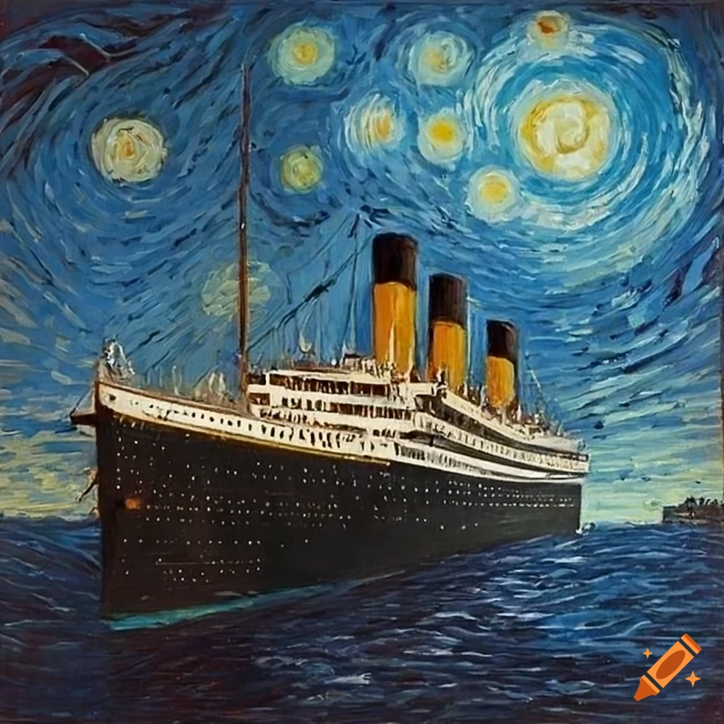 classic art painting of the Titanic on Craiyon