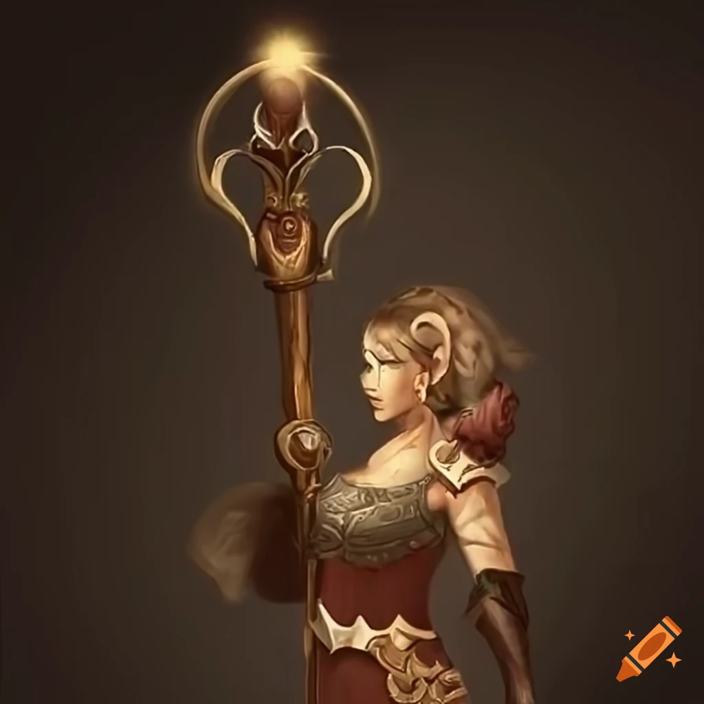 Intricate high fantasy ornate magical staff on Craiyon