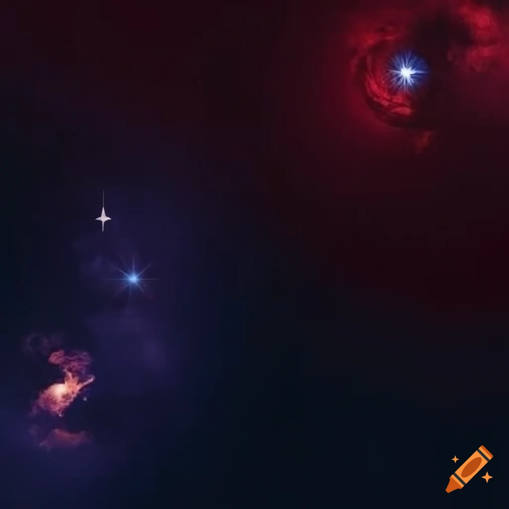 Celestial-themed wallpaper with dark red and dark blue colors on Craiyon