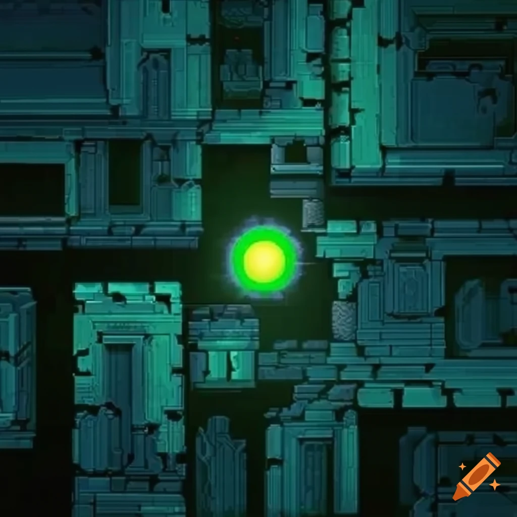 Tiles of Super Metroid game on Zebes world surface on Craiyon