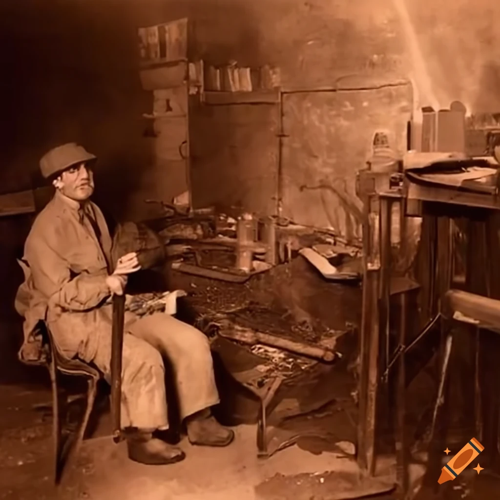 Vintage photo of a geologist searching for copper