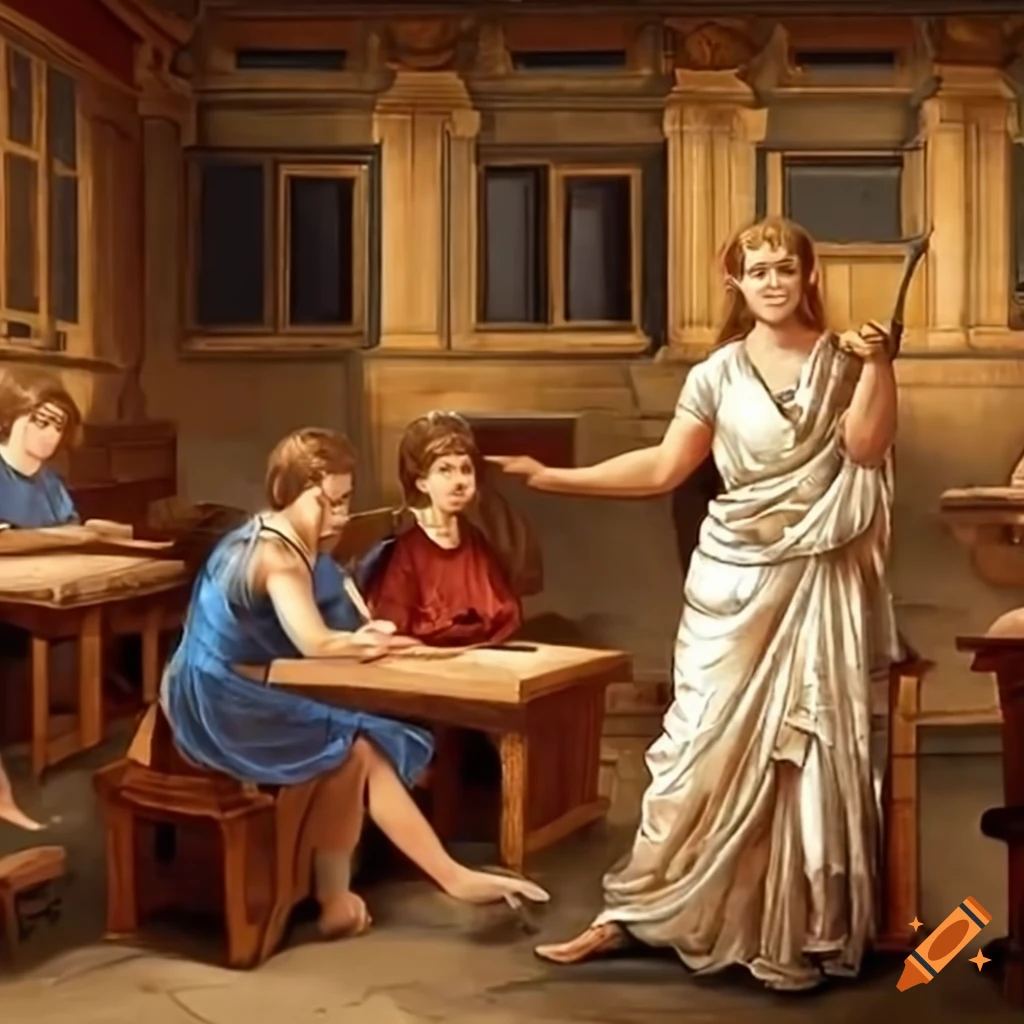 Classroom scene in ancient rome on Craiyon