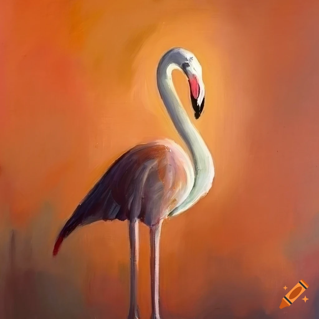 Pale brown flamingo in edward hopper style on Craiyon