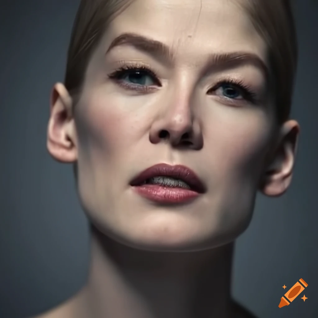 Close-up of a stunning female with amplified facial features on Craiyon