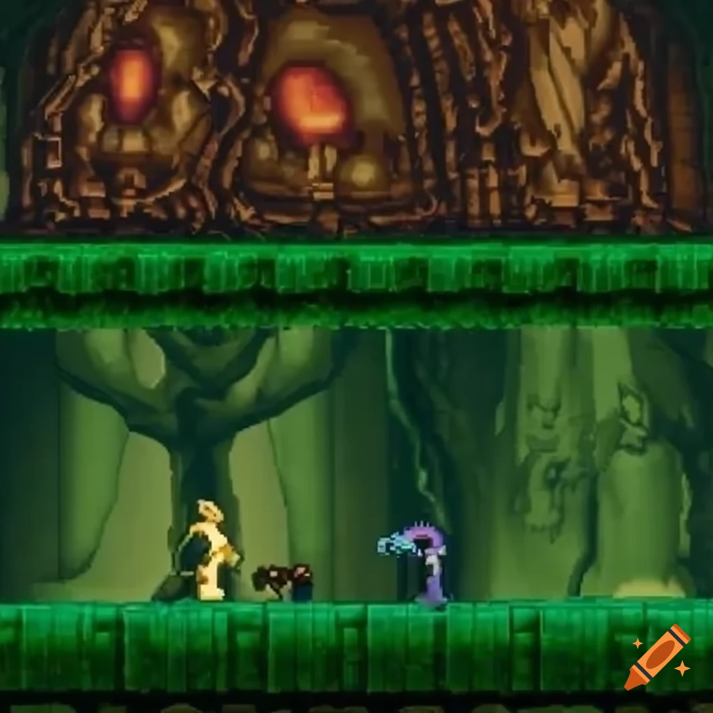 Pixel art of super metroid game scene on Craiyon