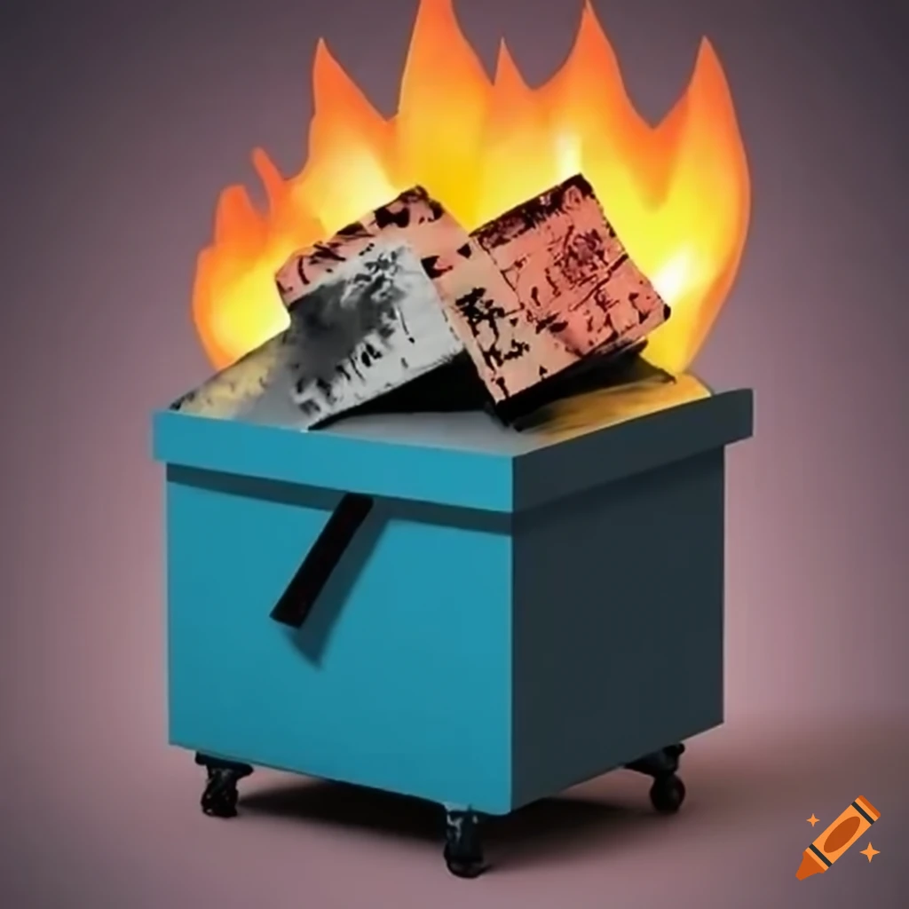 Banksy-inspired artwork of a ballot box on fire on Craiyon