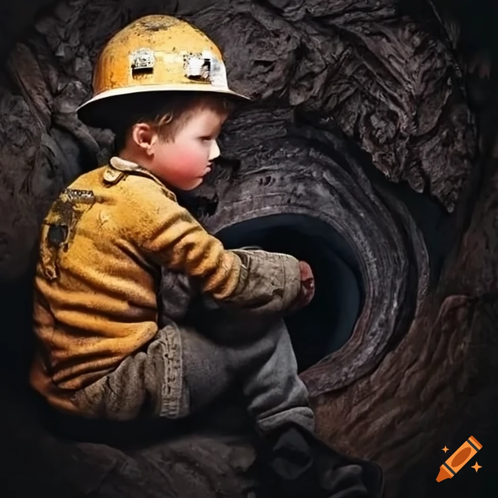 Scottish boy working in a coal mine on Craiyon