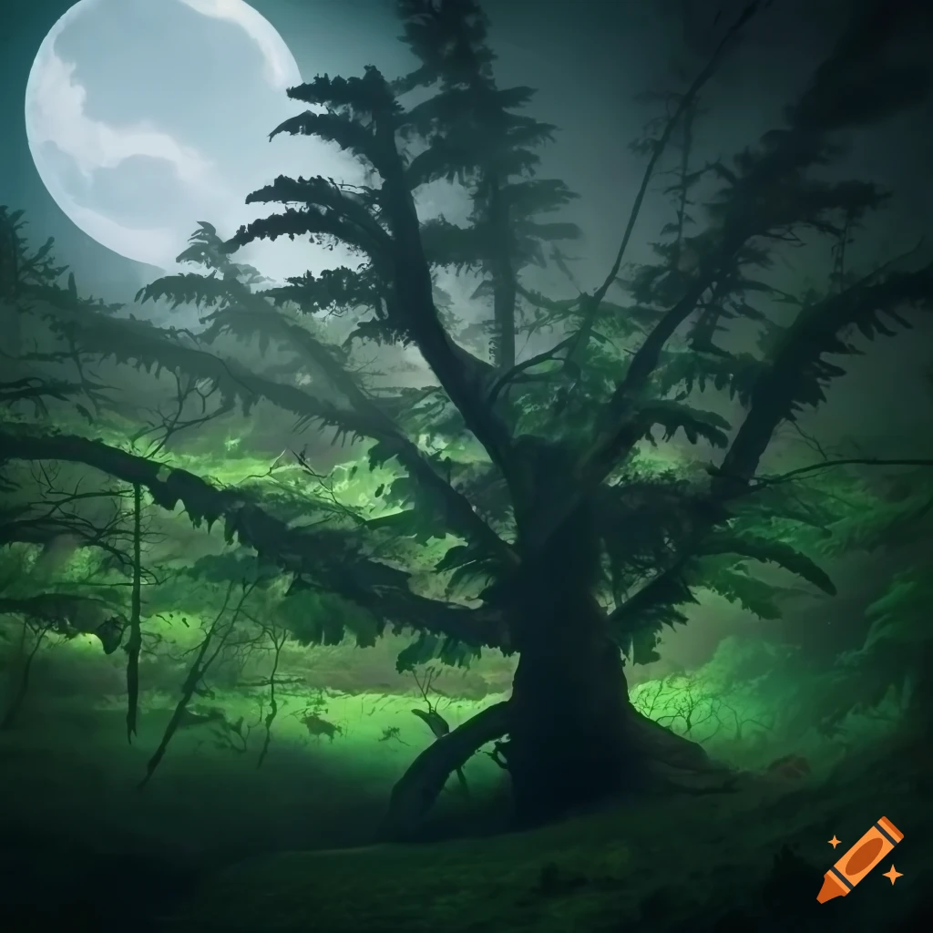 Claymation scene of a dark forest grotto on Craiyon