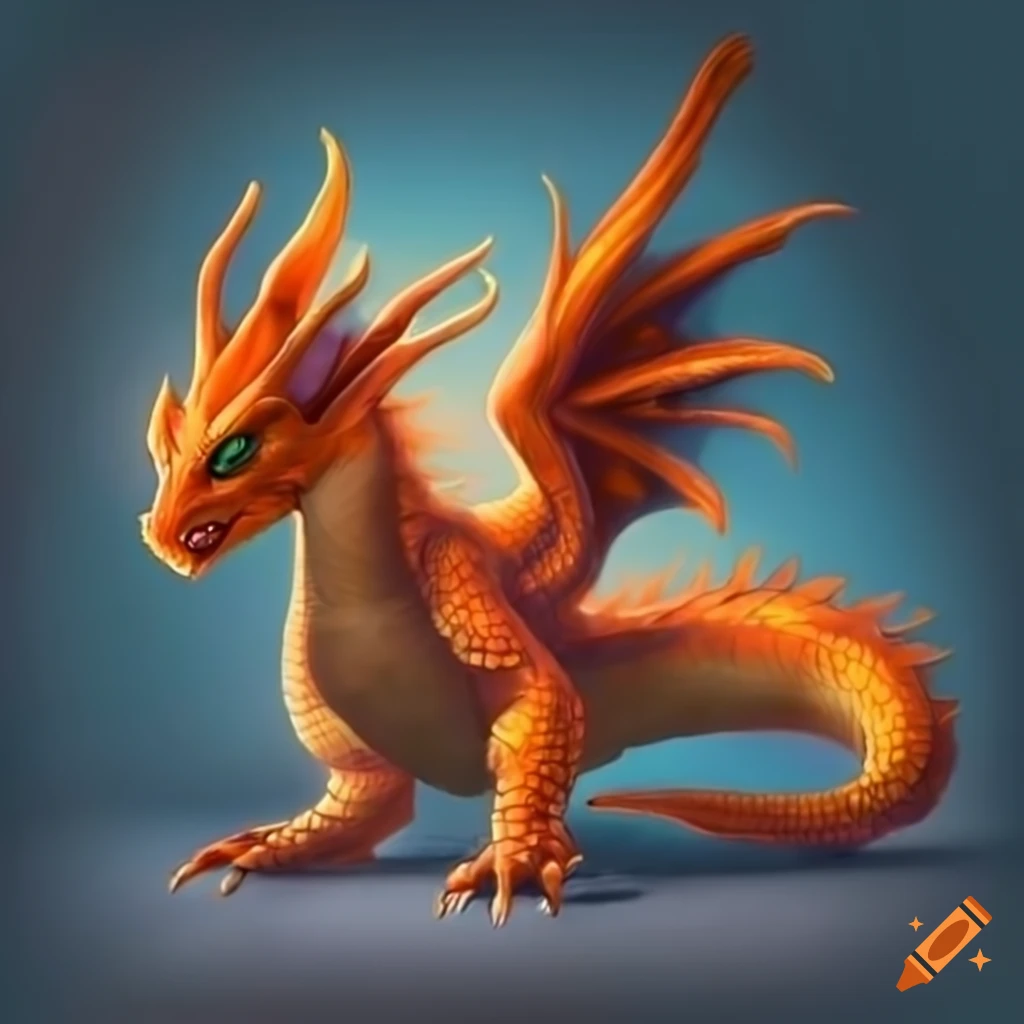 Cartoon red dragon climbing a wall on Craiyon