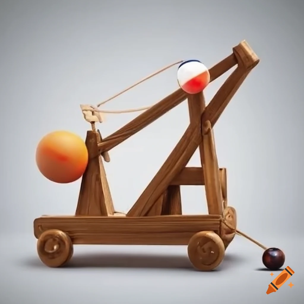 Catapult with a ball on Craiyon