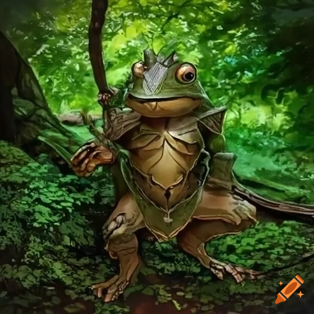 Image of a powerful frogman druid casting nature spells on Craiyon