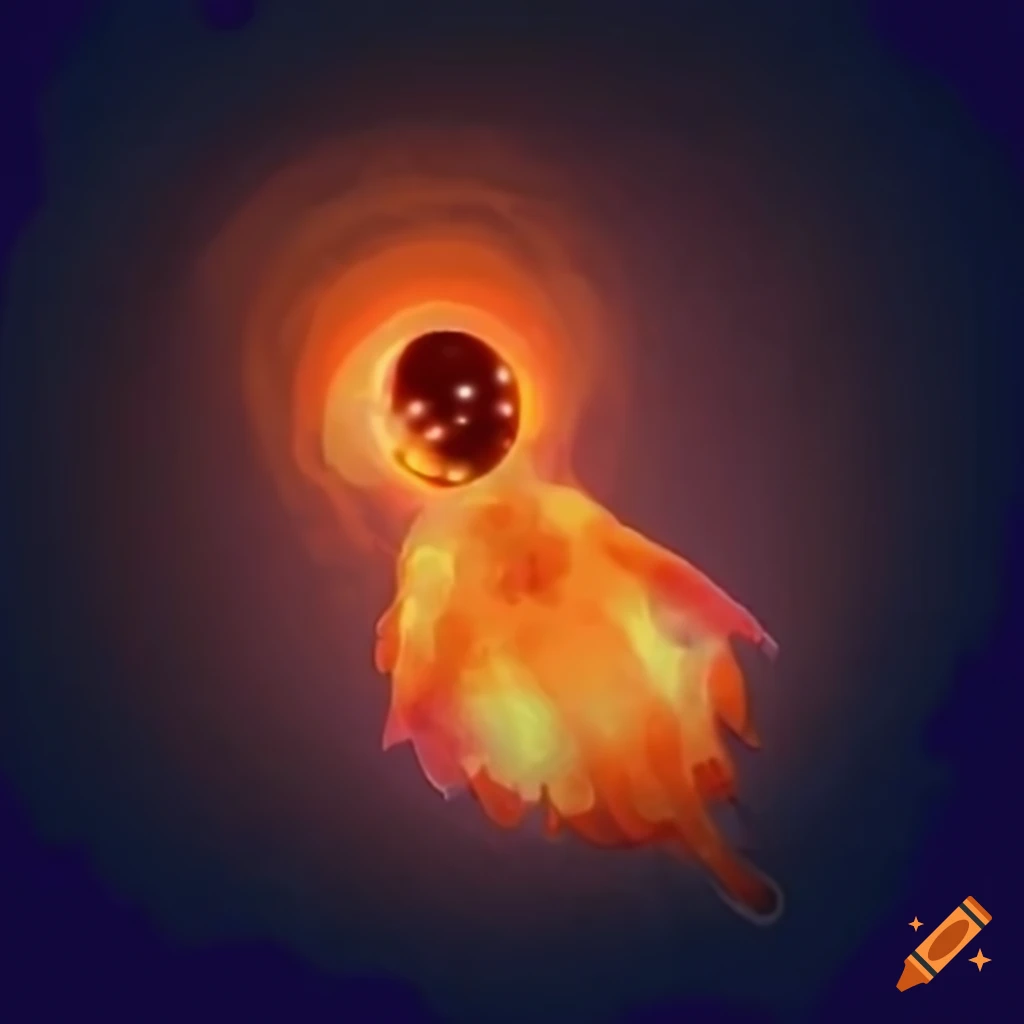 White fireball in dnd art style on Craiyon