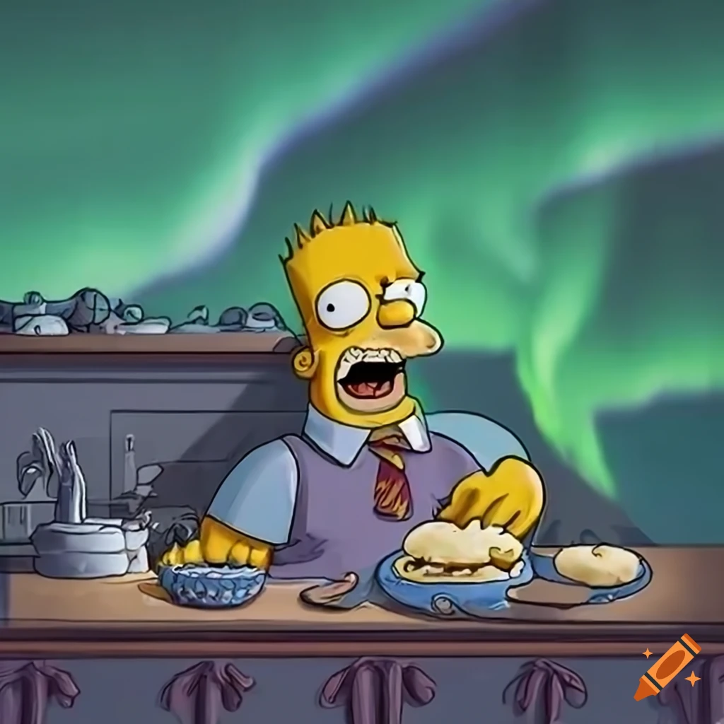 Illustration of Harry Potter and The Simpsons enjoying steamed buns on ...