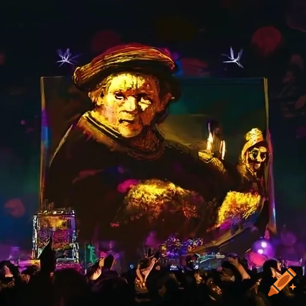 Vibrant artwork of people at a coldplay concert on Craiyon