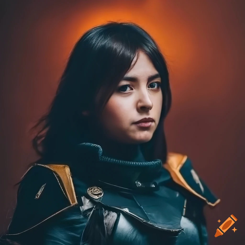 Portrait of a female pilot in battletech on Craiyon