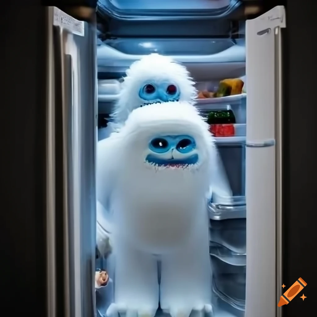 Funny yeti inside a fridge on Craiyon