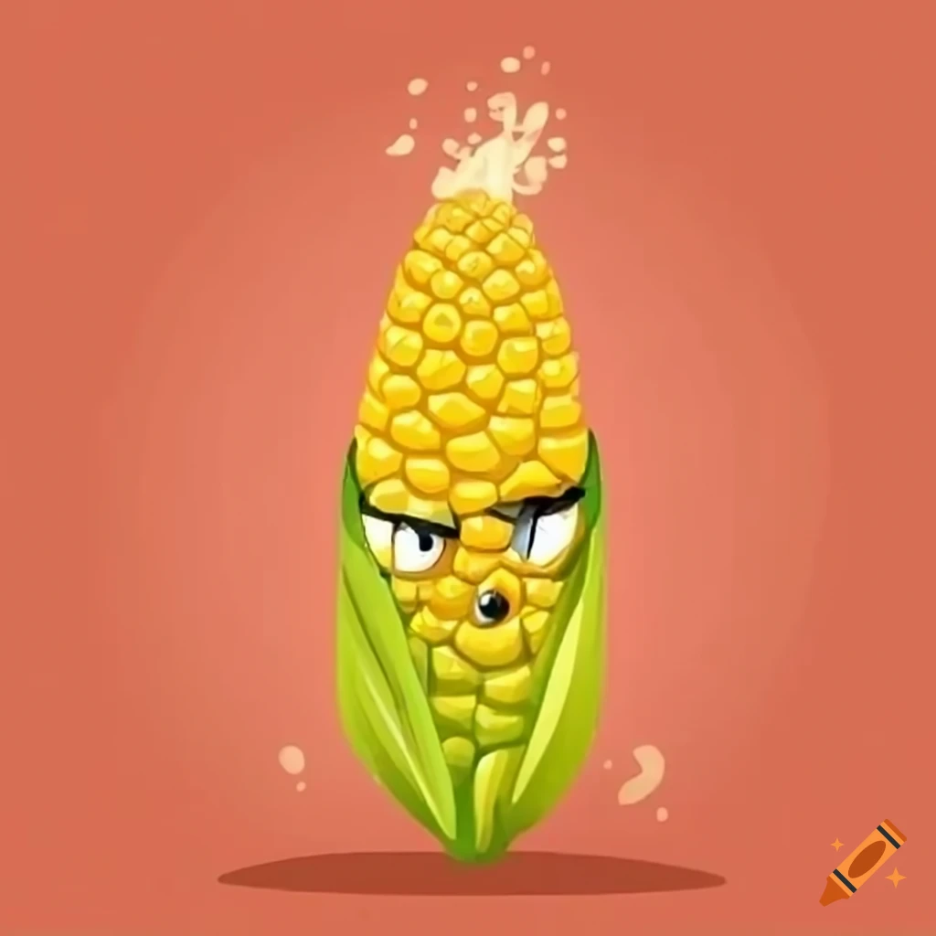 Funny Cartoon Of Exploding Corn Face On Craiyon