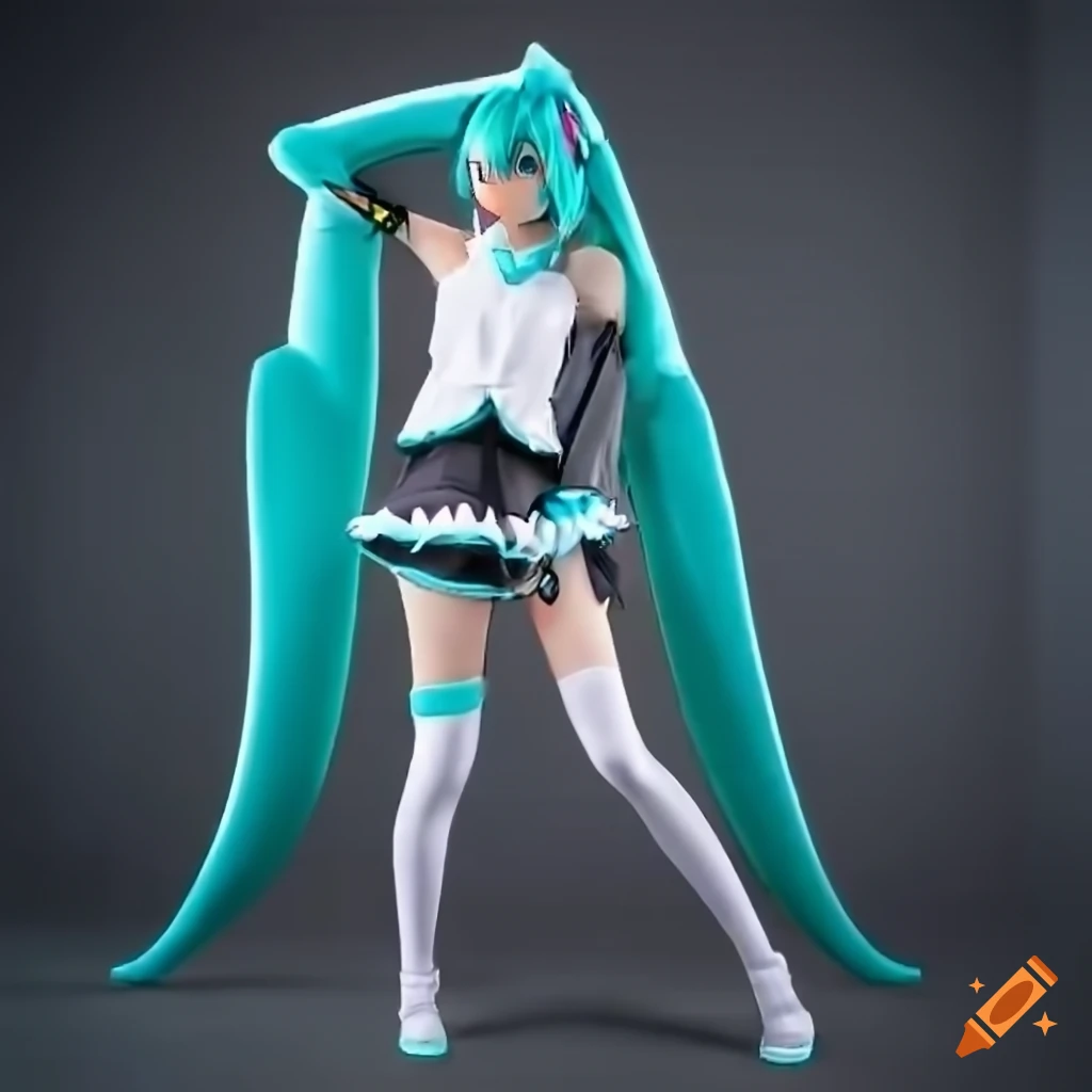Miku wearing shark outfit cosplay on Craiyon