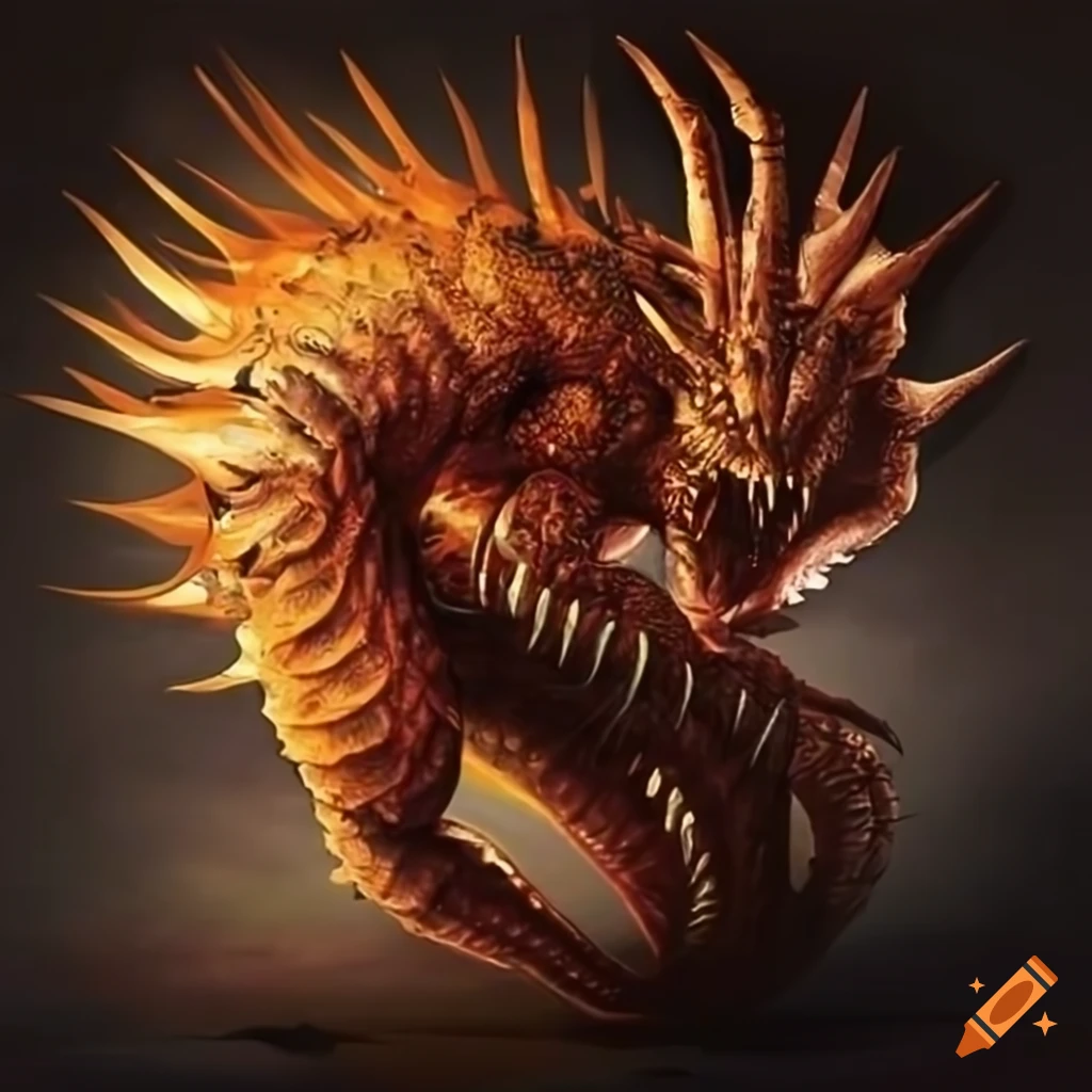 Dragon with a random signature on its body on Craiyon