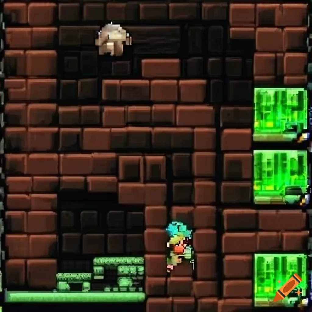 2d pixel art of super metroid game world on Craiyon