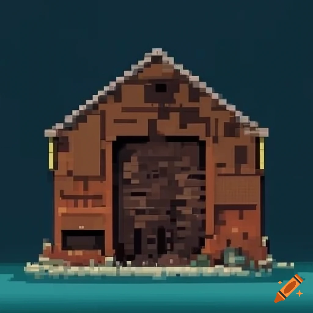 Retro pixel art of an old warehouse on Craiyon