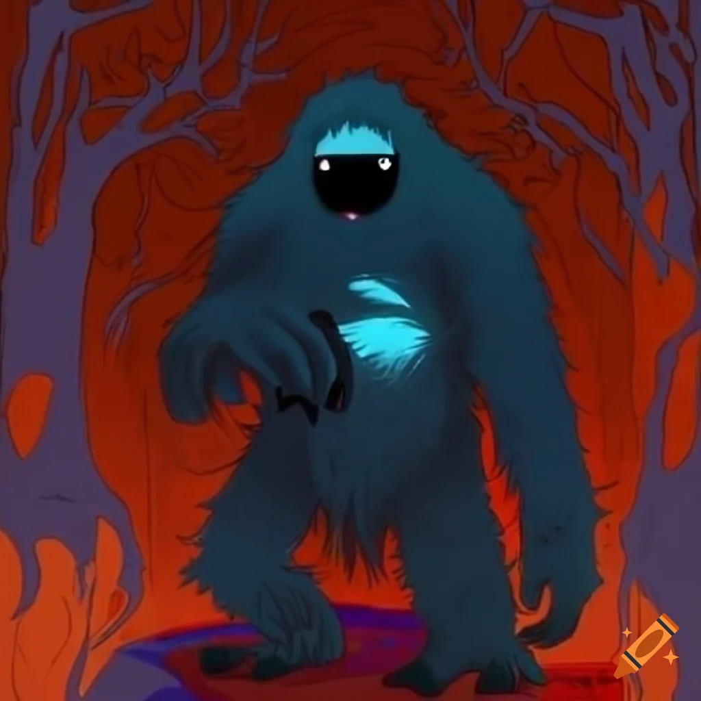 Illustration of a depressed yeti