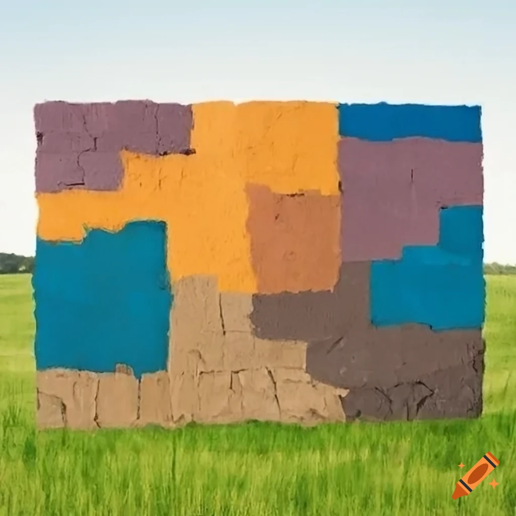 Abstract depiction of blocky landscapes