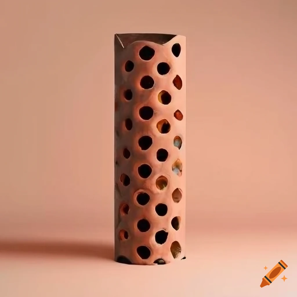 Unique architectural concept: terracotta cylinder wall on Craiyon