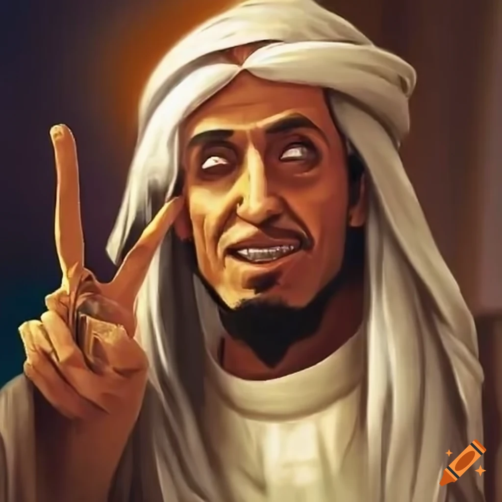 Ibn battuta flashing a peace sign on Craiyon