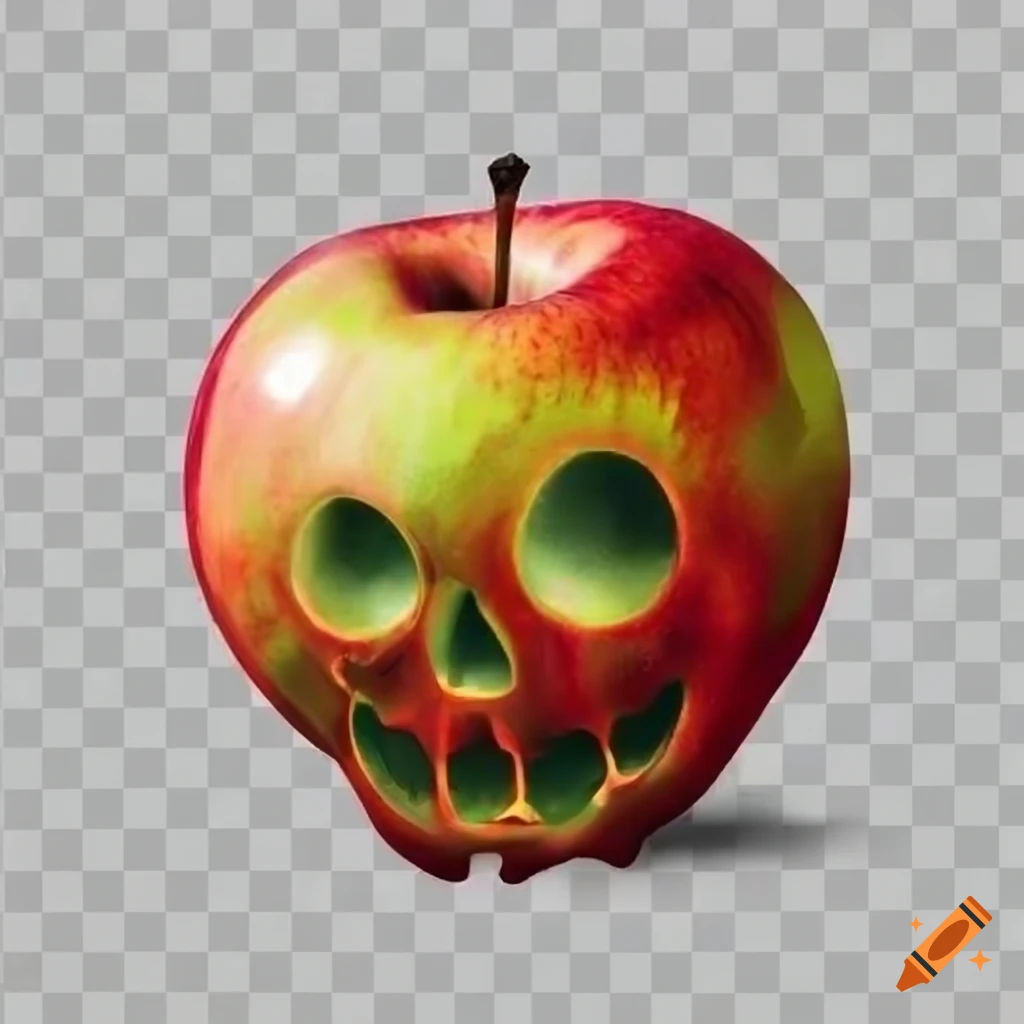 Transparent png of a poisoned apple on Craiyon