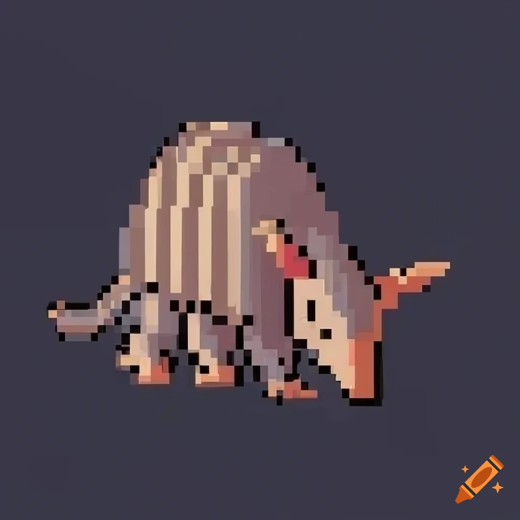 Retro pixel art of a baby armadillo on Craiyon