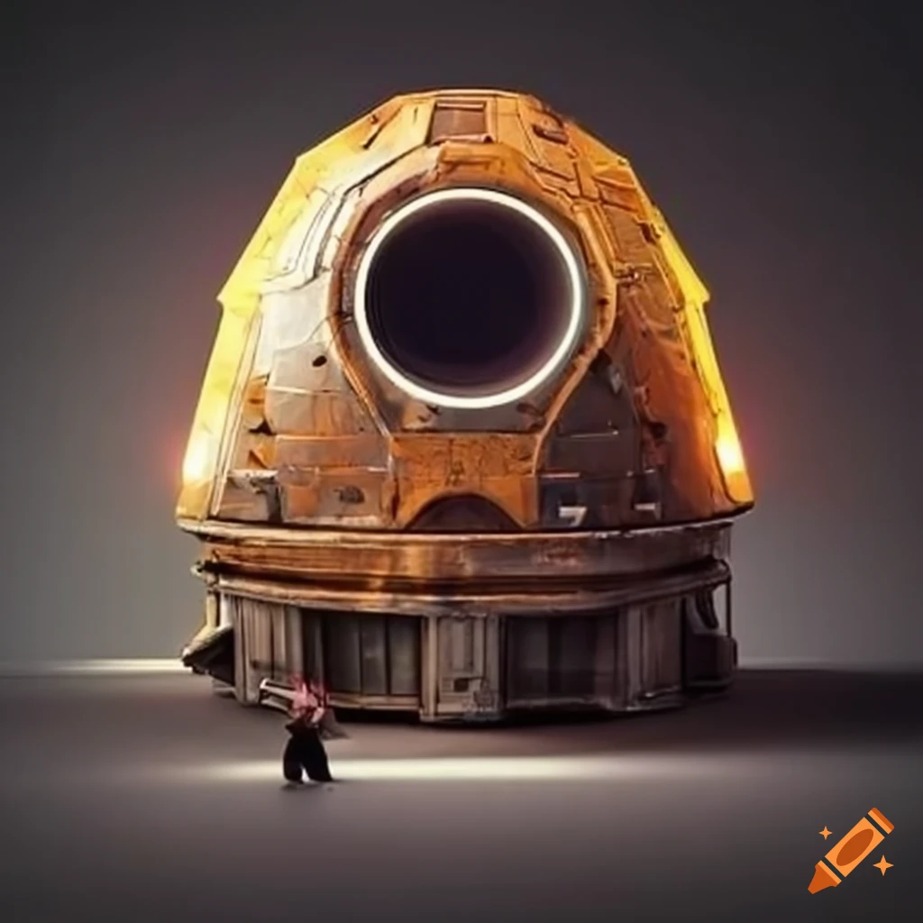 Small spaceship made from recycled materials on Craiyon