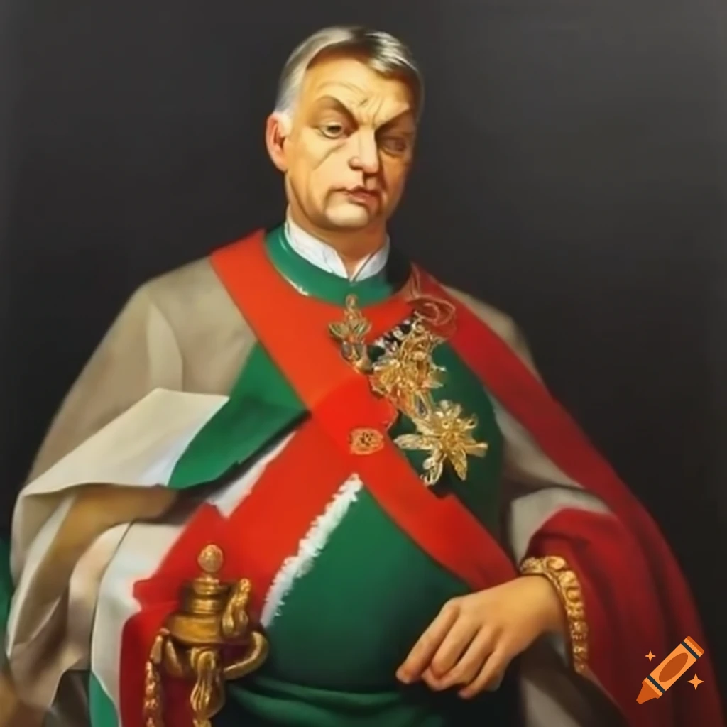 Satirical depiction of viktor orban as holy roman emperor on Craiyon