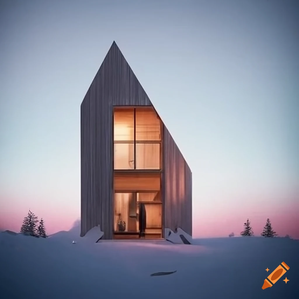Minimalist nordic tower cabin architecture on Craiyon