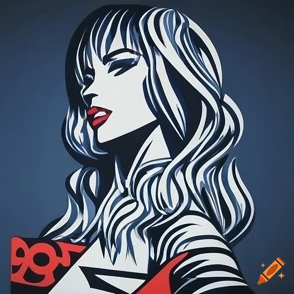 Monochrome street art with bold lines