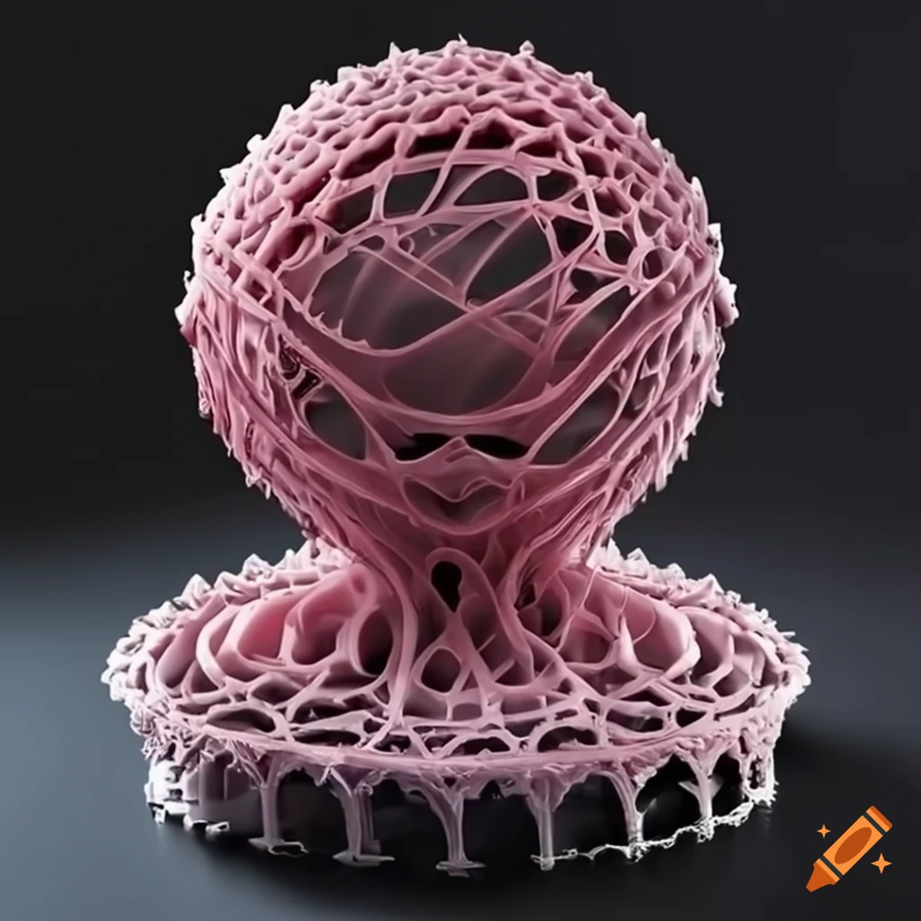 Shiny porcelain sculpture with intricate details and biomimetic design ...