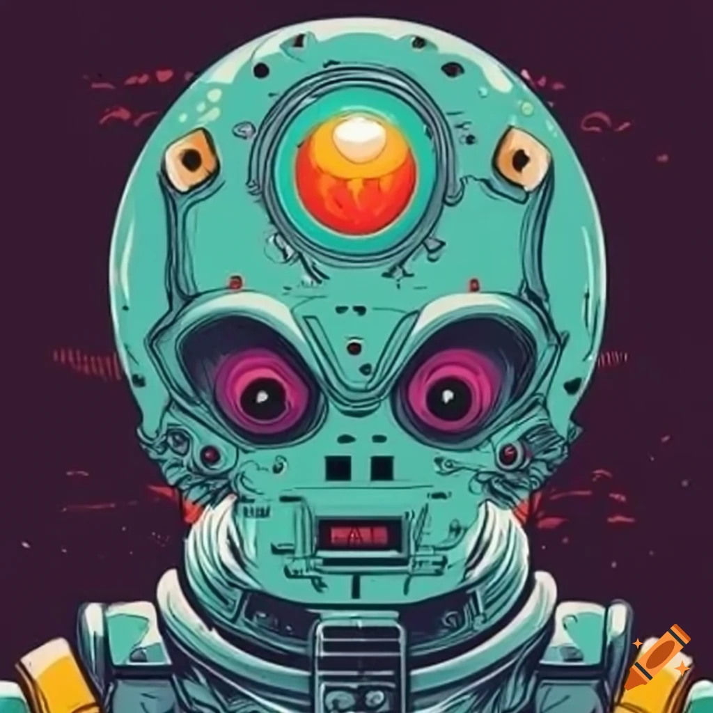 Comic book-style illustration of aliens attacking Buenos Aires on Craiyon