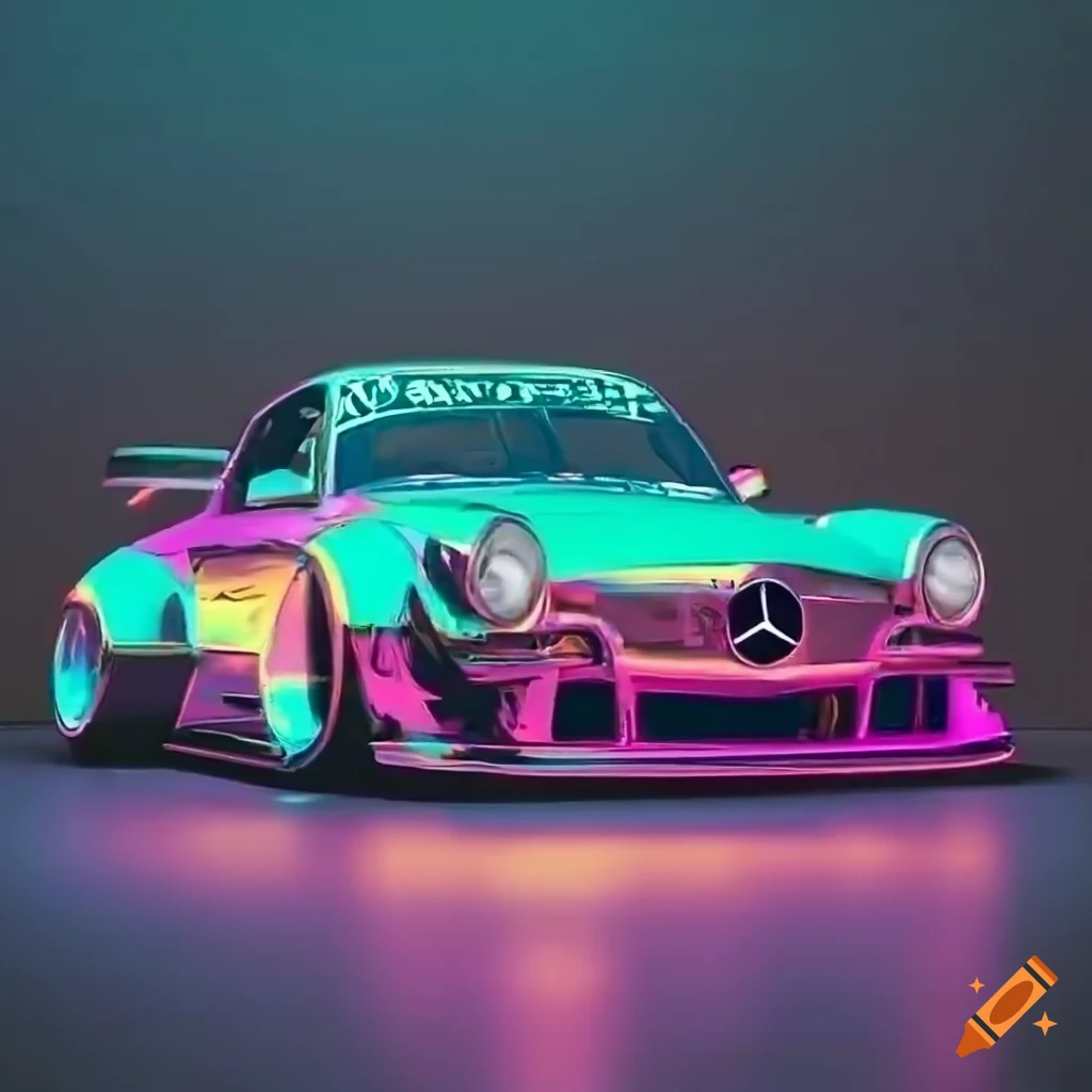 8k render of modified vintage mercedes gullwing car on Craiyon