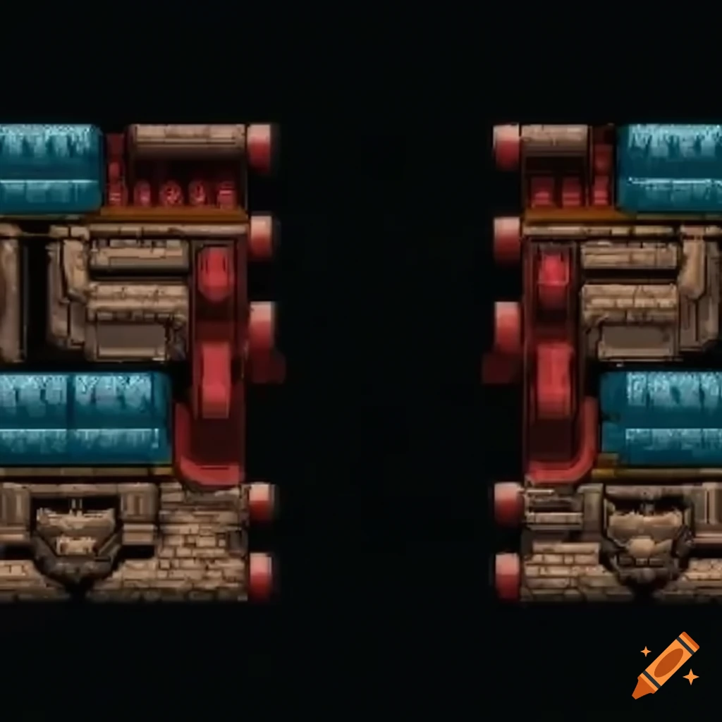 Creepy alien tiles in a 2d metroid game on Craiyon