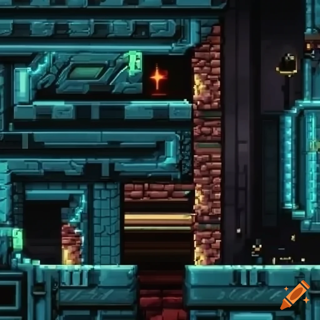 High resolution sprite tiles from metroid dread on Craiyon