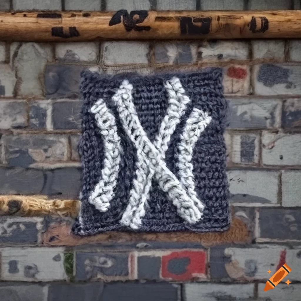 Crafted new york yankees logo made of yarn on Craiyon